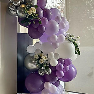 Lavender Balloons Latex Party Balloons - 60 Pack 12 Inch Light Purple Balloon Pastel Purple Helium Balloons Lilac Balloons for Baby Shower Birthday Party Wedding Engagement Graduation Bachelorette Party Decoration
