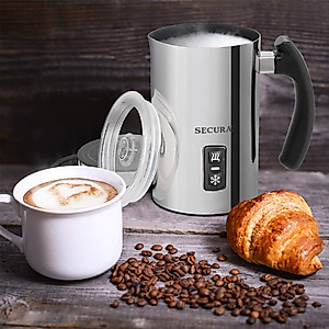 Secura Electric Milk Frother, Automatic Milk Steamer Warm or Cold Foam Maker for Coffee, Cappuccino, Latte, Stainless Steel Milk Warmer with Strix Temperature Controls