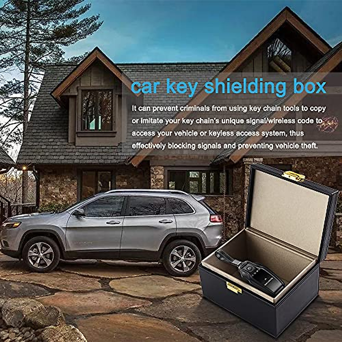 Diyife Faraday Box, [Newest Version] RFID Box for Car Keys, Key Fob Protector, Carbon Fiber Signal Blocker for Keyless Fob, Large Car Key Signal Blocker Cage, Signal Blocking Box for Car Keys Phones