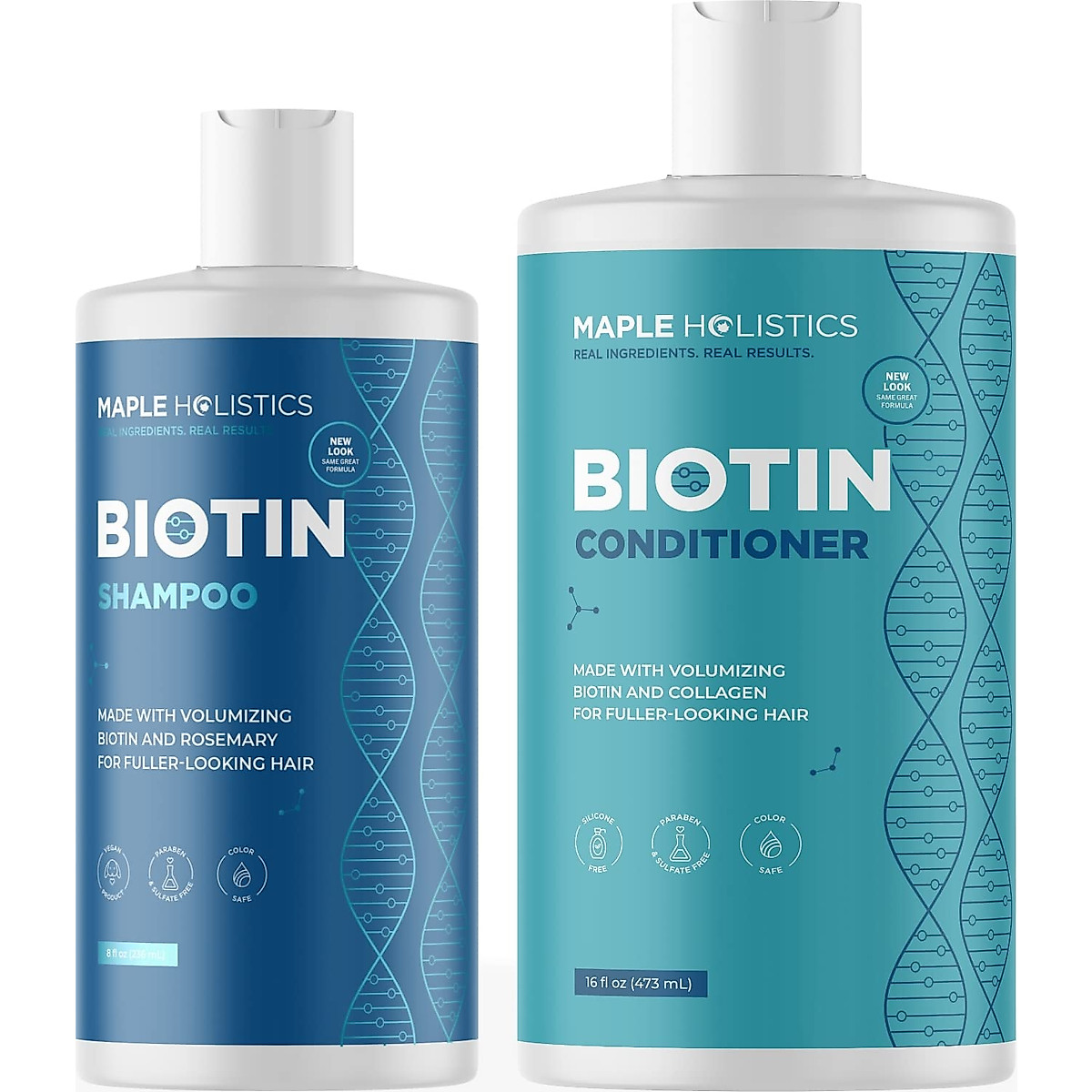 Volumizing Biotin Shampoo and Conditioner Set - Sulfate Free Shampoo and Conditioner for Dry Damaged Hair and Scalp Care - Volumizing Shampoo for Thinning Hair with Jojoba and Argan Oil for Hair Care