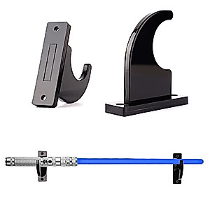 Lightsaber Holder Wall Mount, Wall-Mounted Lightsaber Rack Acrylic Lightsaber Wall Hanger for Display Light Saber Sword(Black)