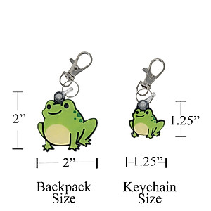 The Acrylic Place Frog Keychain - Charm for Purse Diaper Bag Tote Bag Kids Backpack Keychain (Backpack Size)
