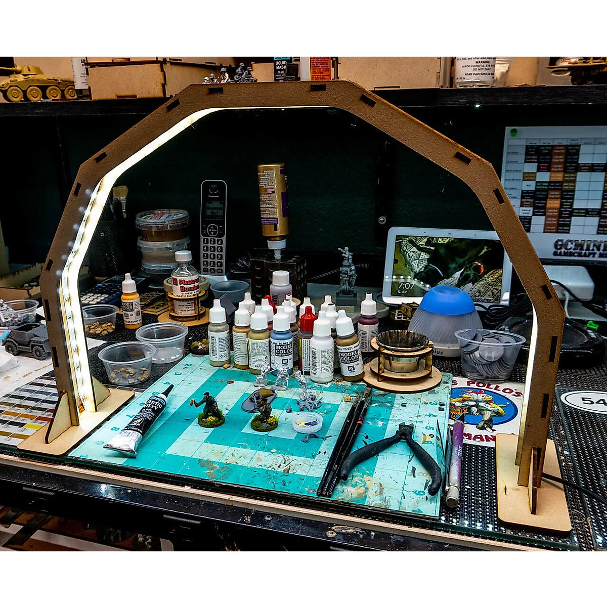 GameCraft Miniatures LED Workbench Light, Double Wide, Extra Tall