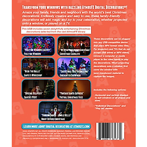 HoliScapes® Christmas Digital Decoration Kit Includes 7 AtmosFX® Video Effects for Christmas Plus HD Super Bright Projector and 48” x 72” Holographic Projection Screen