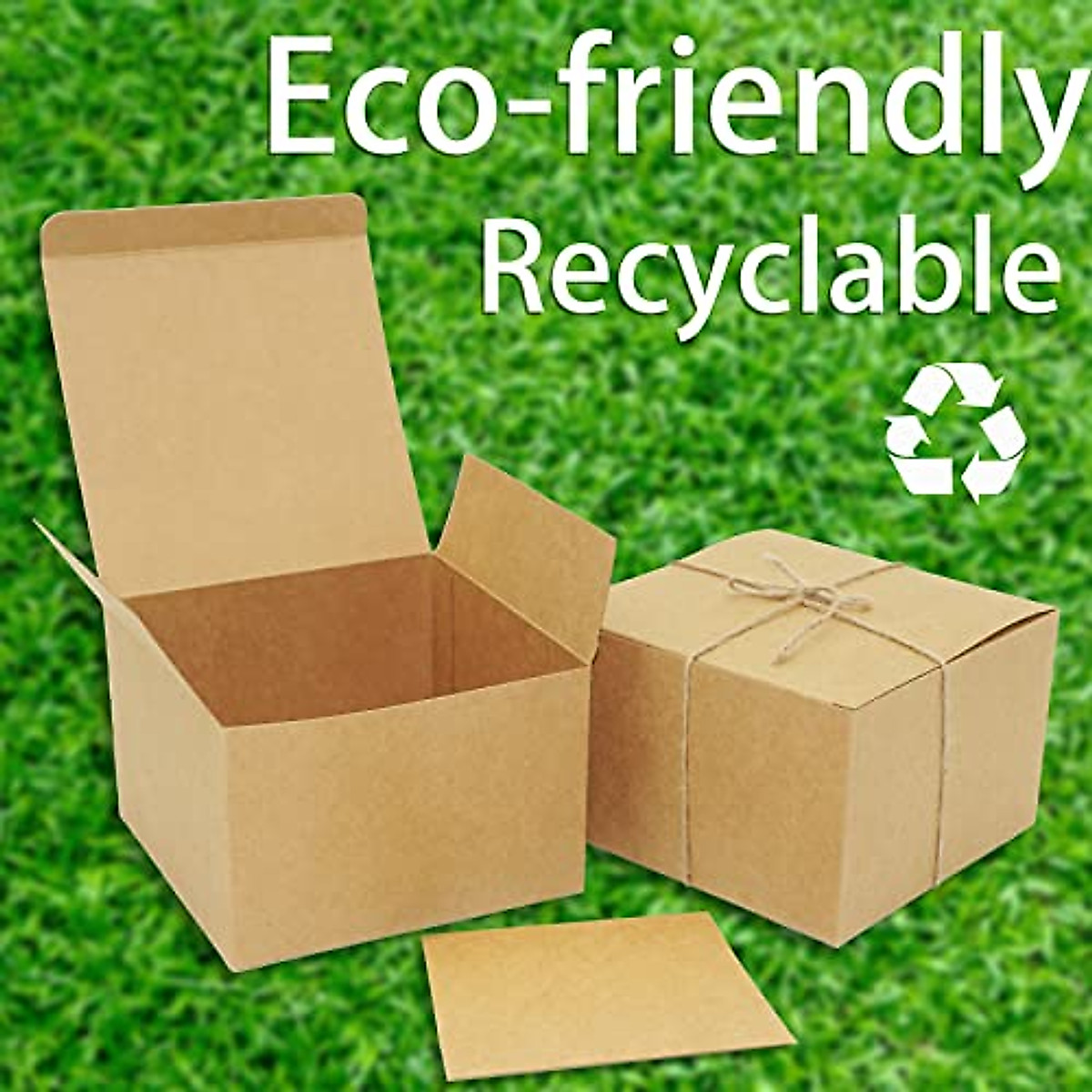 Dekun Kraft Gift Boxes With Lids: 6x6x4 Inches Brown Gift Box Recyclable Bridesmaid Proposal Boxes Crafting Cupcake Boxes Easy Assemble Boxes for Presents/Packaging/Christmas (10 Pack)