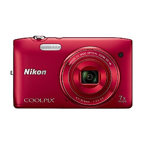 Nikon COOLPIX S3500 20.1 MP Digital Camera with 7x Zoom (Red) (OLD MODEL)