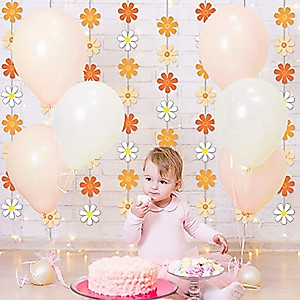 12 Packs Daisy Groovy Boho Party Banners Daisy Garland Kit Daisy Hanging Swirl Daisy Party Supplies Decorations Daisy Paper Cutouts for Birthday Baby Shower Party Home Classroom Favor Supplies Decor