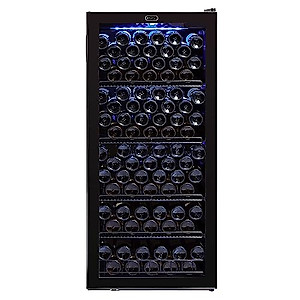 Whynter FWC-1201BA 124 Bottle Freestanding Wine Refrigerator, Black