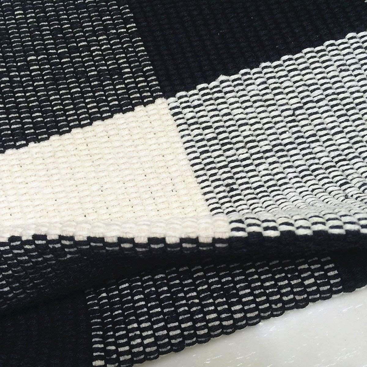 UKELER Buffalo Plaid Rugs- Machine Washable Black and White Checkered Plaid Rug Hand-Woven Buffalo Checkered Kitchen Runner Rugs 51.2''x23.6''