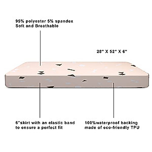 MooMoo Baby Crib Mattress Sheets 2 Pack Waterproof Toddler Crib Mattress Protectors Breathable and Hypoallergenic Fitted Crib 52''x28''