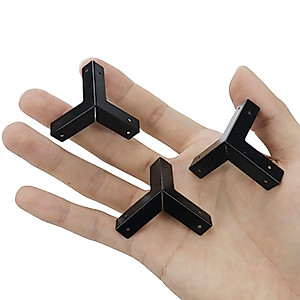 Coshar Three-Sided Metal Corner Protector Decorative Edge Cover Safety Guard for Wooden Boxes, Pack of 16