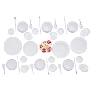 Nethan by MinhLong Premium Porcelain Ceramic Soup Spoon - 5.12 Inches (6 spoons, Plain White)