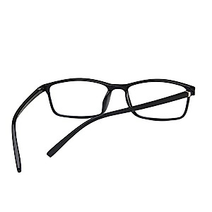 Shiratori Nerd Retro Rectangular Blue Light Blocking Glasses, Computer Reading/Games/TV/Cell Phone Glasses for Women Men Sand Black