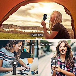 BRIGENIUS Mini Handhled Fan, 4000mAh Rechargeable Battery Operated USB Desk Fan, Small Personal Portable Fan 3 Speed Adjustable Powerful Fan for Travel Office outdoor Activities