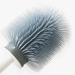 Creative Toilet Bowl Brush Flat Brush Head Toilet Brush Floor Stand Reversible Bristle Toilet Cleaner Brush with Stand