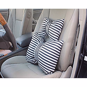 Poowe Black and White Striped Bow Pillow Sofa Decor Cushions,Decorative Reversible Pillow Cushion for Bed Couch Office 17.7 x 13.7 Inch