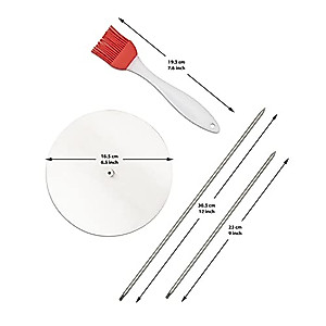 BULIKOR Brazilian Vertical BBQ Grilling Skewer Set - 2 Sizes of Skewers (9" and 12") - For Fish, Meat, Whole Chickens - To Use on Grill, BBQ and Oven - Complete with Basting Brush