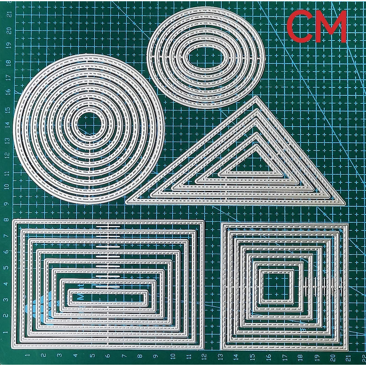 Cutting Dies Stencil Triangle Square Rectangle Round Ellipse Metal Mould for DIY Scrapbook Album Paper Card