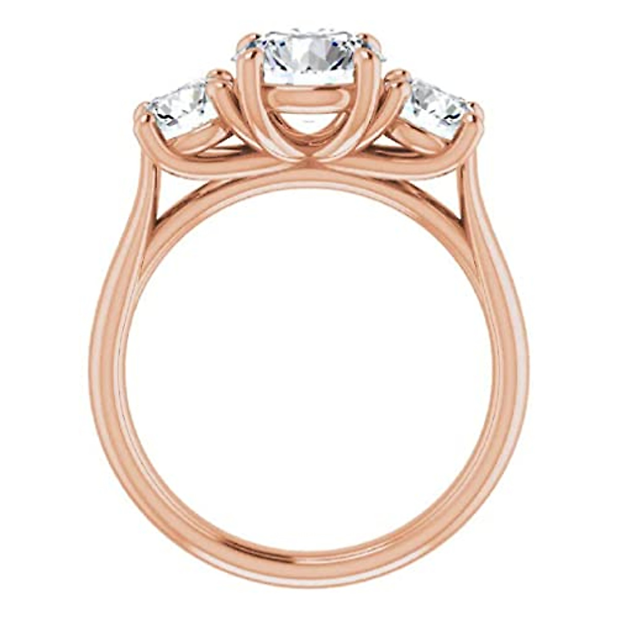 925 Silver, 10K/14K/18K Solid Gold Moissanite Engagement Ring, 4 CT Round Cut Handmade Solitaire Ring Diamond Wedding Ring for Women, Birthday, for Her, VVS1 Colorless