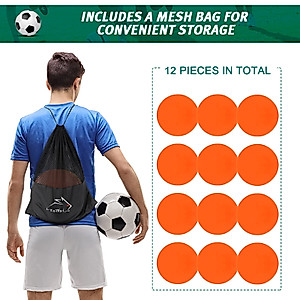 TuXHui Spot Markers Rubber Floor Dots 9inch Non Slip Agility Dots Flat Cones for Kids Sports Soccer Basketball Training, Gym Training, Preschool Kindergarten Classroom