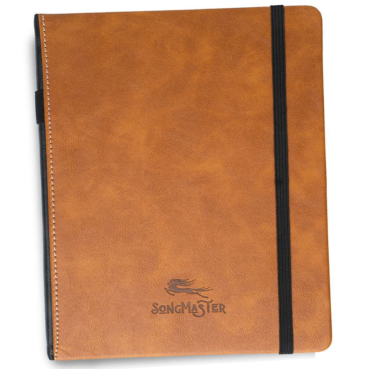 Songmaster Songwriting Journal 8.5x11 in • Crazy Horse Vegan Leather Music Notebook • 180 Page Hardcover Music Staff Paper Manuscript Paper Notebook Music Journal • 150 Free iVideosongs Lessons