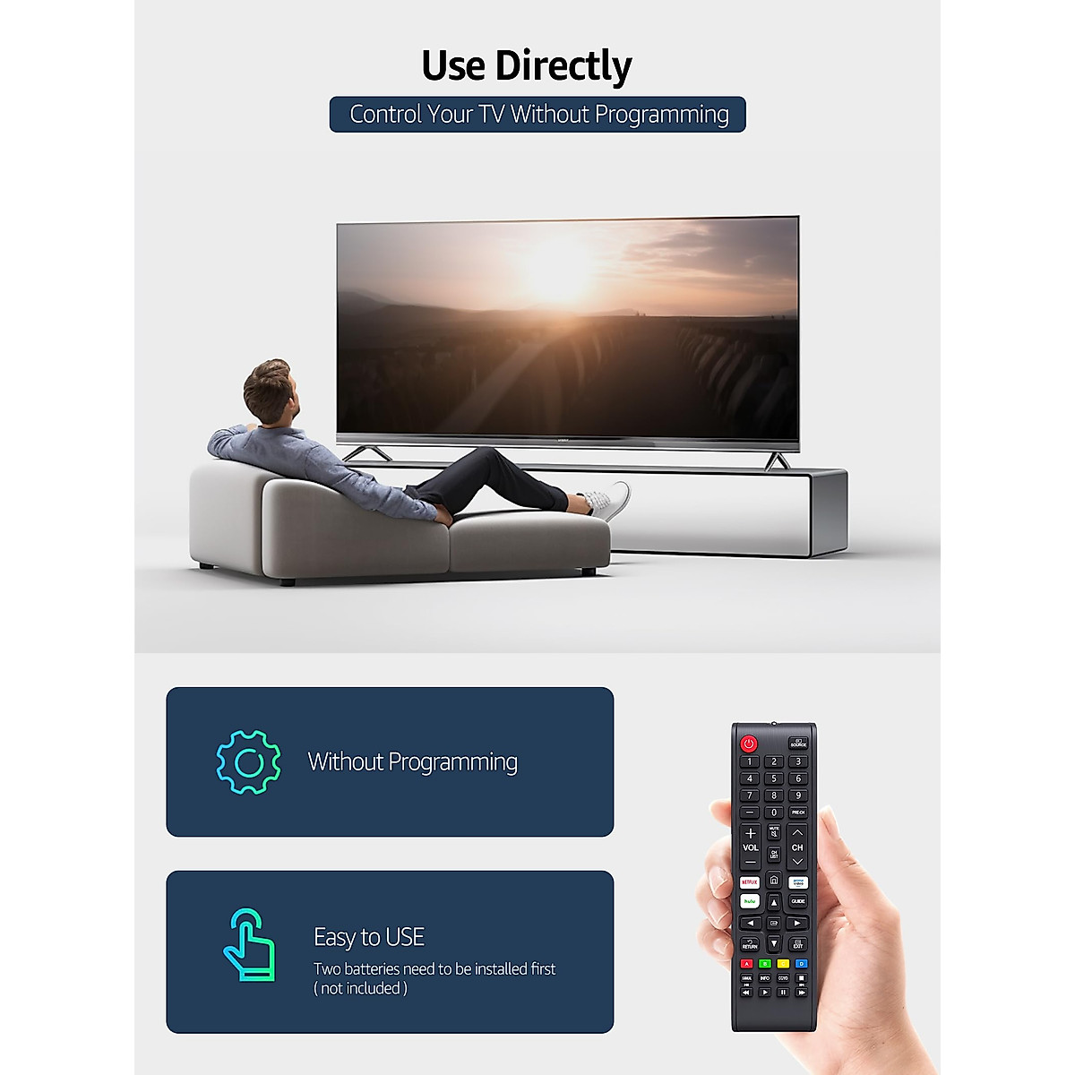 【One Remote One Cover】 Universal Remote for All Samsung TV Remote with Silicone Remote Cover, Replacement for All Samsung Smart TV, LED, LCD, HDTV, 3D, Series TV BN59-01315J BN59-01315A