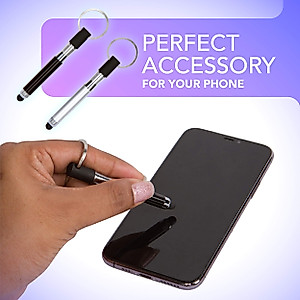 Stylus Pen Keychain (2 Pack) - No Touch, 2-in-1 Accessory - Mini Stylus Keychain Pen - 2 Pack