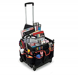 Darice 1210-27 Rolling Craft Cart-Fabric Cover-Aluminum Handle, Large, Green