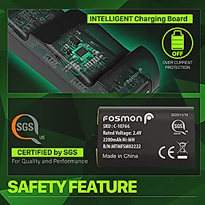 Fosmon Dual 2 MAX Charger with 2x 2200mAh Rechargeable Battery Pack Compatible with Xbox Series X/S(2020), Xbox One/One X/One S Elite Controllers, High Speed Charging Docking Station Kit - Black