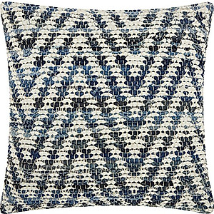 Nourison Mina Victory DC933 Life Styles Woven Chevron Throw Pillow, 20" x 20", Denim