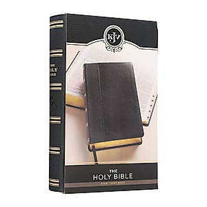 Personalized Bible Custom Text Your Name KJV Giant Print Thumb Index Two-Tone Black Bible King James Version Custom Made Gift for Baptism Christenings Birthdays