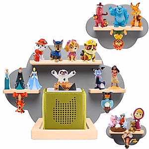 OPERMAXER for TonieBox and for Tonie Shelf Cloud, Tonies Storage for Tonie Figures Characters, Floating Shelves Magnetic Wall Shelf for Children Play Room, Charging Station, Grey（3 Pcs）