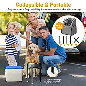 Adjustable Elevated Dog Bowl Stand，Fits 6-11inches Bowls,4 Height Adjustments. Holder for Raised Food Water Feeder，for Large, Medium and Small Dogs