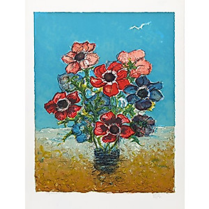 Blue and Red Flowers