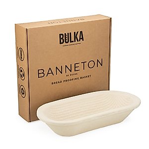 Bulka Banneton Bread Proofing Basket Spruce Wood Pulp Oval 1kg Waffle, Sourdough Proofing Basket – Proofing Baskets for Sourdough Bread Baking, Bread Proofing Bowl Non-Stick Brotform, Made in Germany.