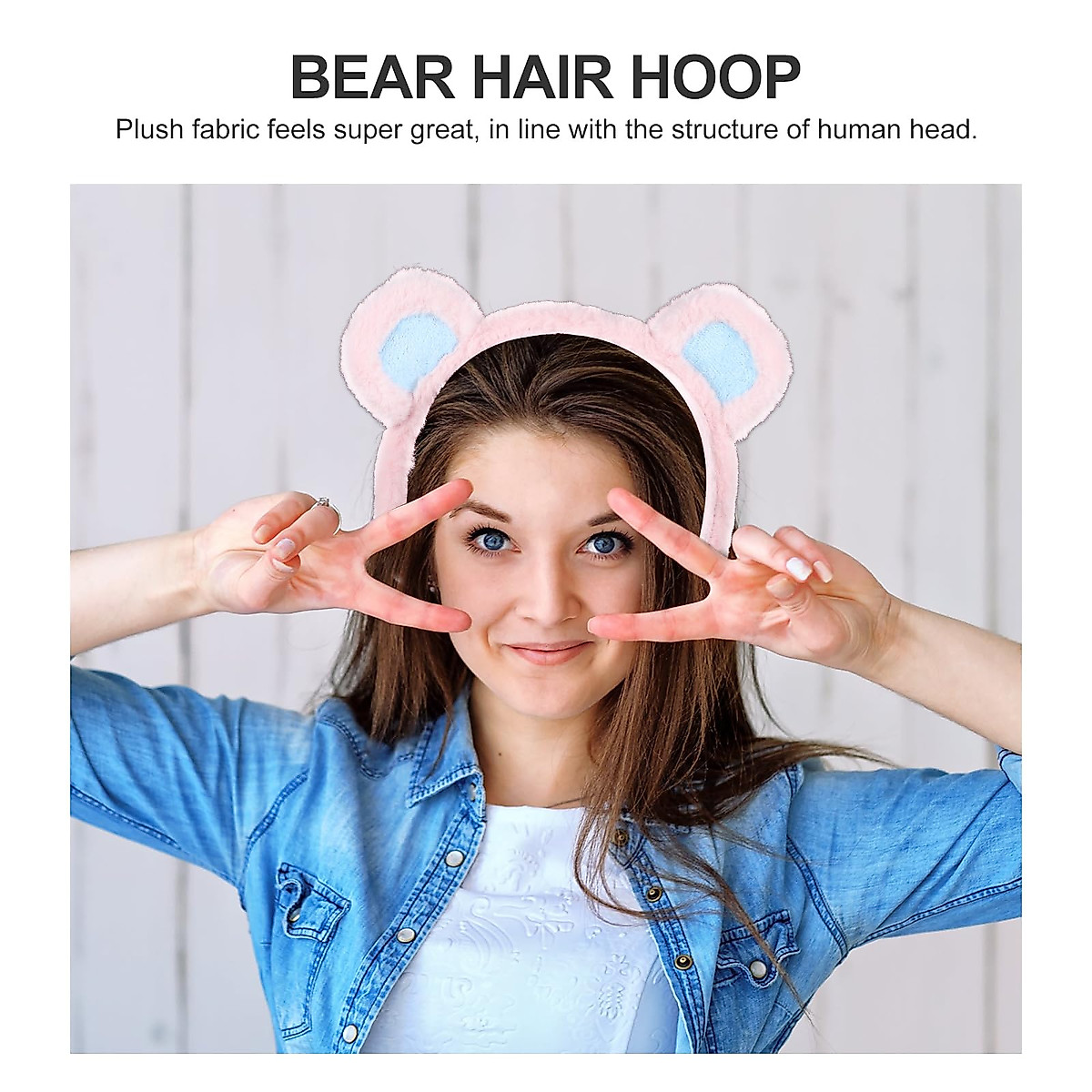 FRCOLOR Bear Ears Headband Cute Bear Costume Animal Plush Ears Headwear Ear Hairband Halloween Cosplay Ear Headbands Soft Makeup Headband for Washing Face