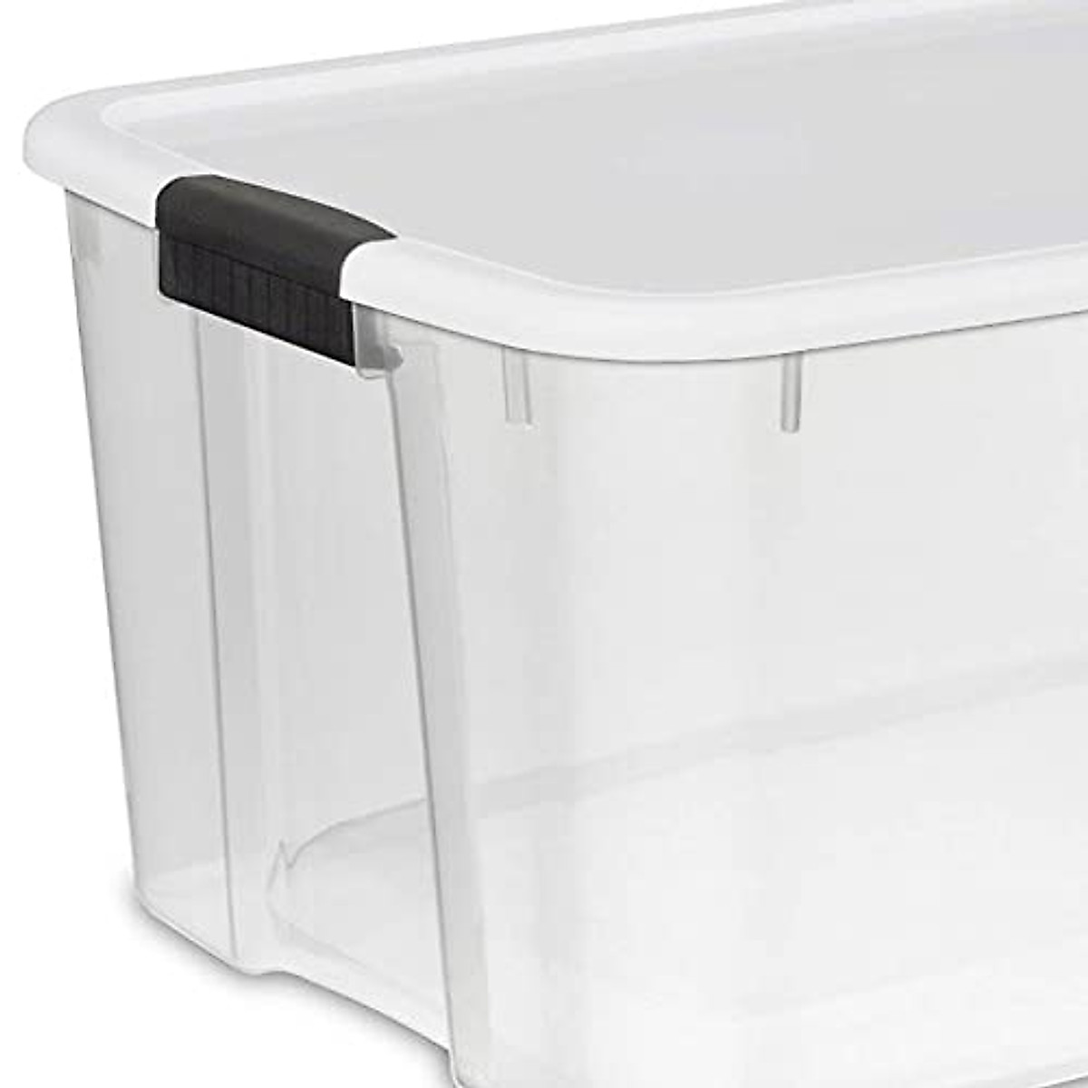 Sterilite 116 Quart Multipurpose Ultra Clear Plastic Storage Tote Container with Secure Latching Lid for Home Organization, (16 Pack)