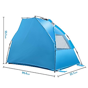 Beach Tent-Outdoors Easy Up Cabana Tent Sun Shelter Beach Umbrella, Deluxe Large for 5-6 Person Blue