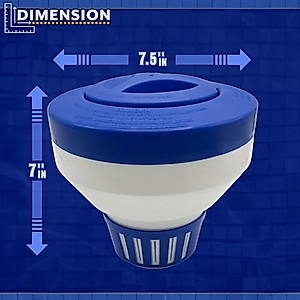 Poolzilla Deluxe Chlorine Feeder, Adjustable Collar Design for Optimal Dispersion, Can Hold Chlorine Tablets up to 3”