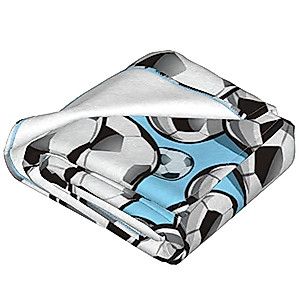 Soccer Balls Pattern Blanket Cozy Soft Throw Blanket for Couch Sofa Bedding Living Room, Warm Plush Flannel Blankets for Boys Girls Men Women 50"x40"