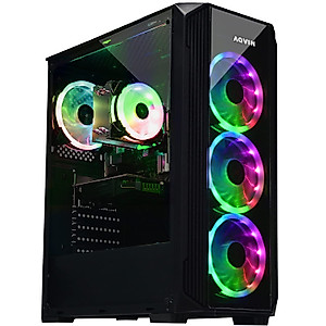 AQVIN Gaming PC Desktop Computer Tower PC with 27 Inch Gaming Monitor - Intel i7 Processor, 2TB SSD Storage 32GB DDR4 RAM, GTX 1650 4GB GDDR5, Gaming PC, Wi-Fi, Windows 10 Pro - (Renewed)