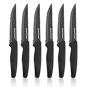 Nutriblade Knife Set by Granitestone, 13 Pieces High-Grade Stainless Steel Blade Chef Kitchen Knives Set with Acrylic Block Includes 6-piece Kitchen Knife plus 6-piece Fully Serrated Steak Knife