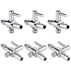 Pawfly 6 PCS 1-Way Aquarium Air Flow Control Lever Straight Valve Distributor Splitter for Fish Tank