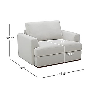Amazon Brand – Rivet Modern Living Room Accent Chair, 46.5"W, Chalk