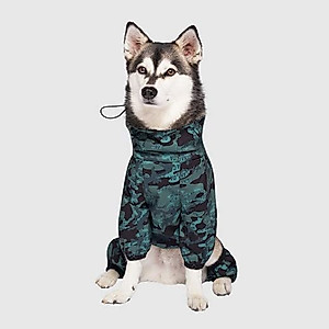 Canada Pooch Slush Suit Size 20 Green Camo Water-Resistant Dog Bodysuit