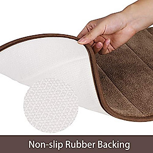 EGYPHY Bathroom Rugs Memory Foam Bath Mat 17x24 Inches, Soft and Absorbent Non-Slip Carpet, Super Cozy Velvet Mats Used for Shower Bathtub Kitchen, Machine Washable Plush Microfiber Bath Rugs,Coffee