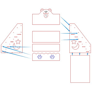 Stranthother Kids 5 Tier Bookshelf and Toy Organizer Bear Montessori Bookshelf for Kids Magazine Rack Book Display Organizer Classroom Bookshelves for Kids Bedroom,PlayroomNursery Kids Furniture