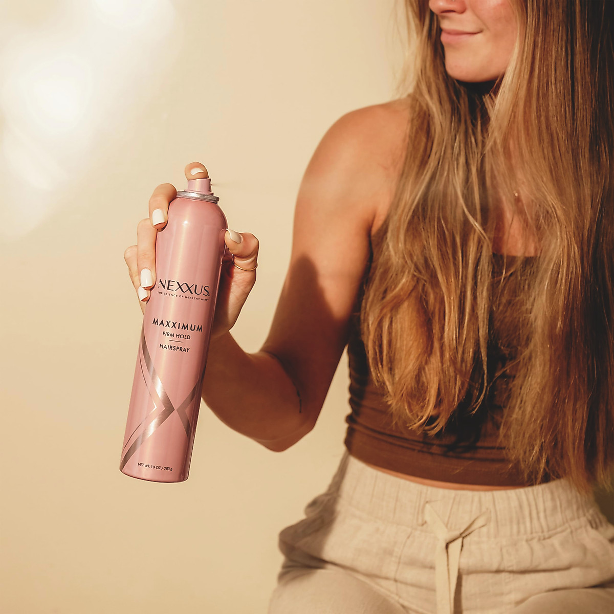 Nexxus Maximum Hold Finishing Hair Spray, for Control, Hold Hairspray for Women Hair Styling, Pink, 10 oz