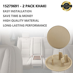 Sikawai 15279689 Armrest Cover Cap for 2007-2019 Che-vy Tahoe Suburban Yukon Cadillac Escalade Replace 15279690 15279691 Left or Right Rear Bucket Seat Arm Rest Snap Handle Trim Bolt - 2 Pack Khaki