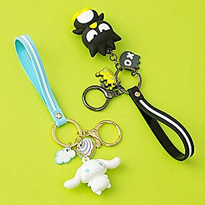 PaPiJoJo Cute Keychains for Women/Girls, Cinnamoroll Kawaii Anime Key Chain Accessories Wristlet Keychain for Backpack Handbag Car Keys